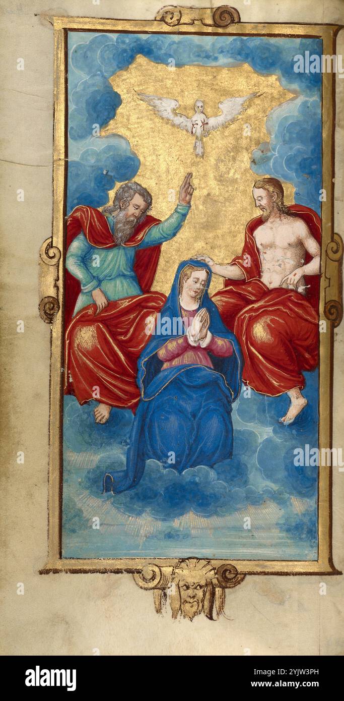 The Coronation of the Virgin; Book of Hours, 1544. God the father ...