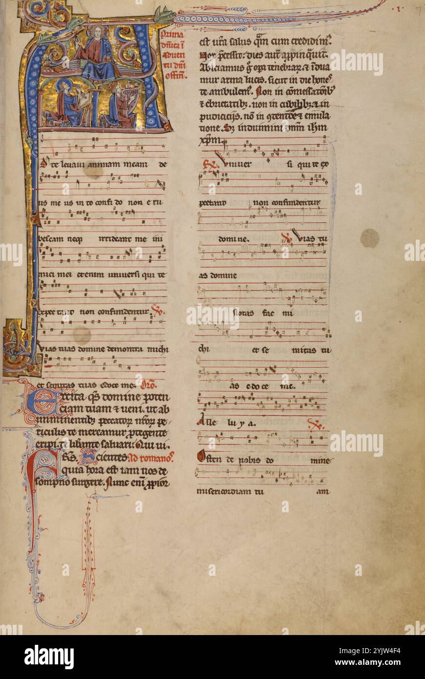 Initial A: The Vision of Saint John of Christ Enthroned and David ...