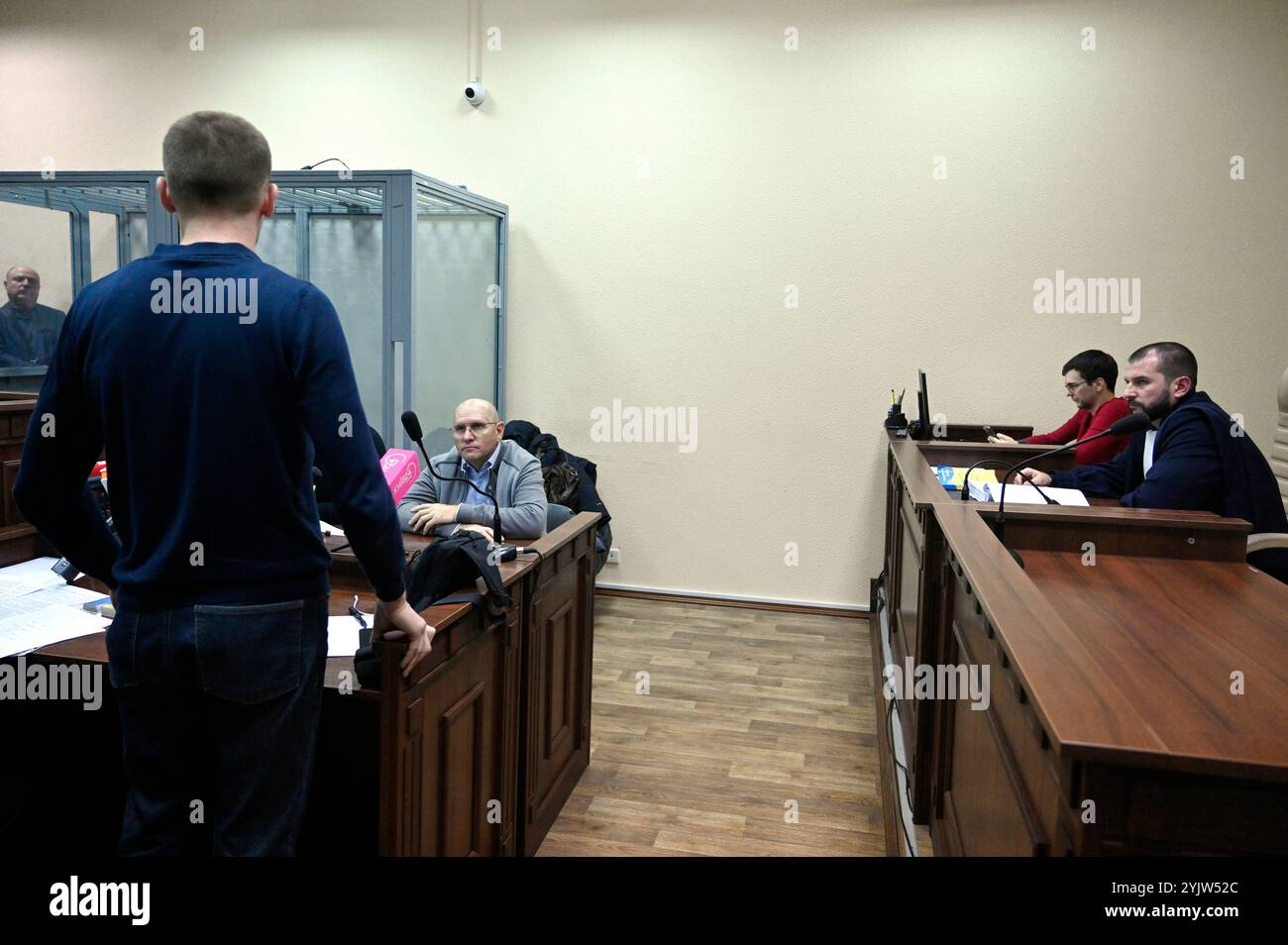 KYIV, UKRAINE - NOVEMBER 15, 2024 - MP Yevhen Shevchenko (C) who is ...