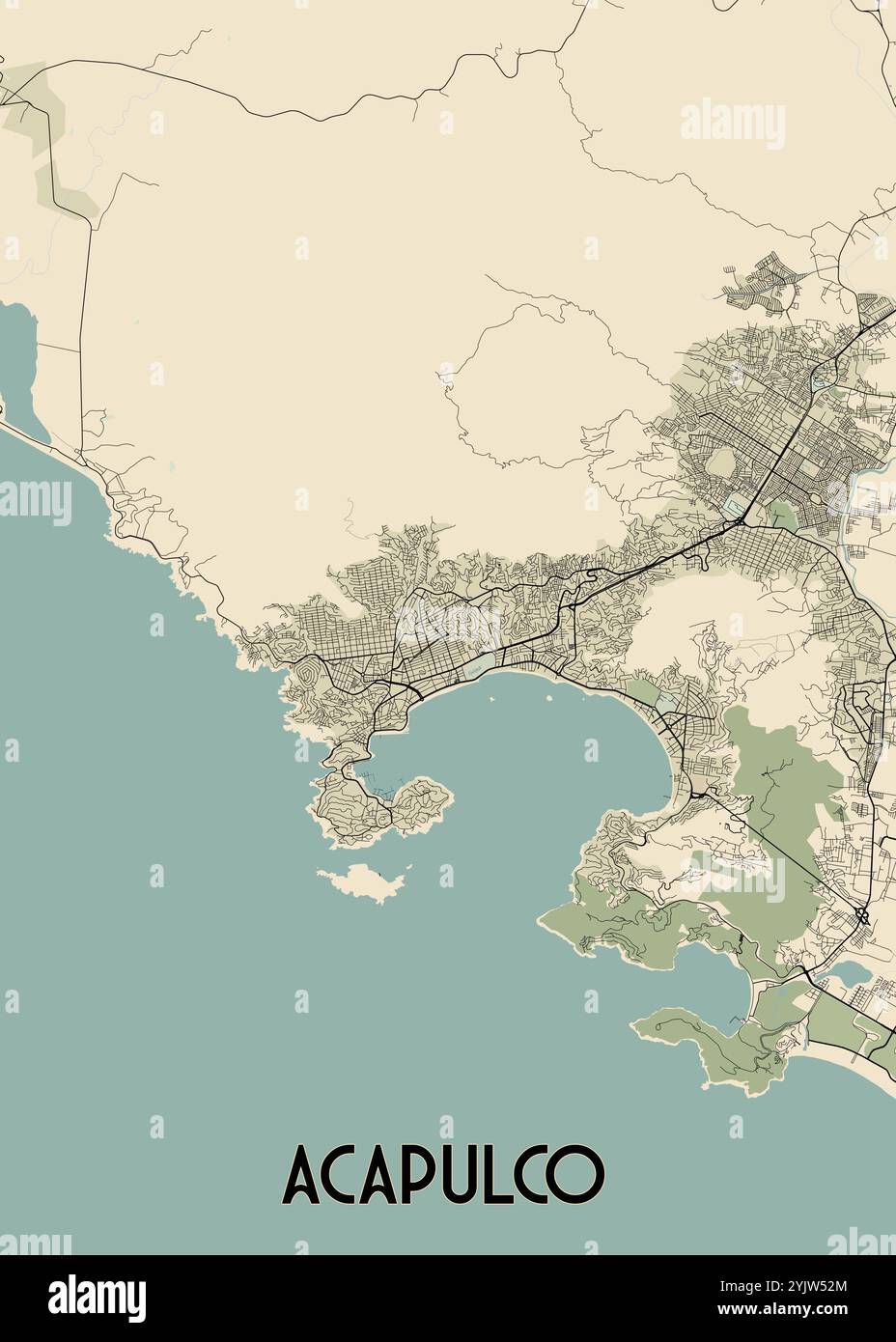 Acapulco mexico map hi-res stock photography and images - Alamy