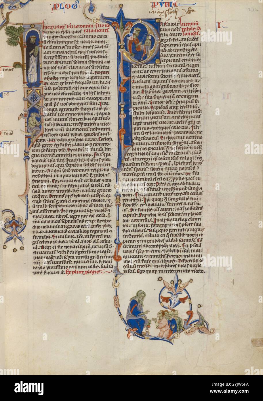 Initial I: Dominican friar with a book: Initial P: Solomon 'Instructing ...