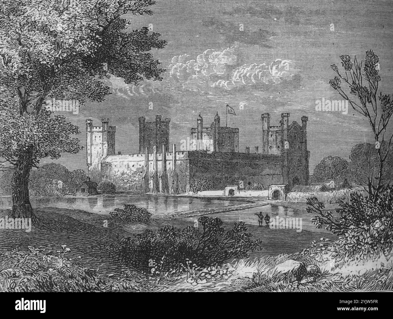 Old Basing House 19th century illustration of the house before its ...