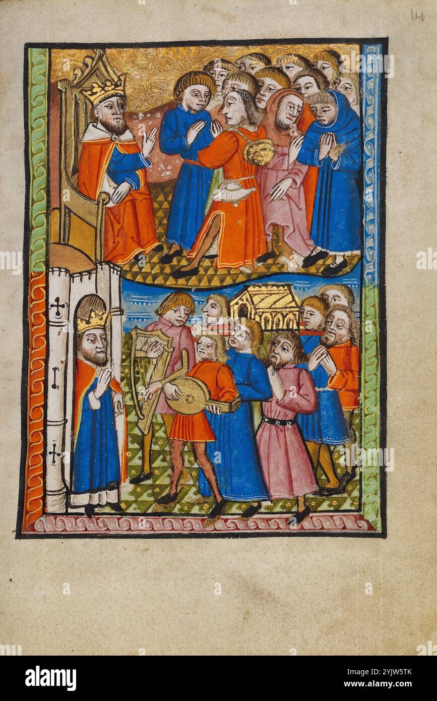 David Bringing the Ark of the Covenant to Jerusalem; Illustrated Vita ...