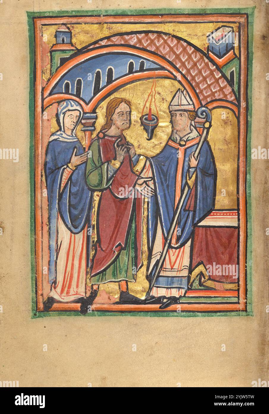 Joachim and Saint Anne before the High Priest; Illustrated Vita Christi ...