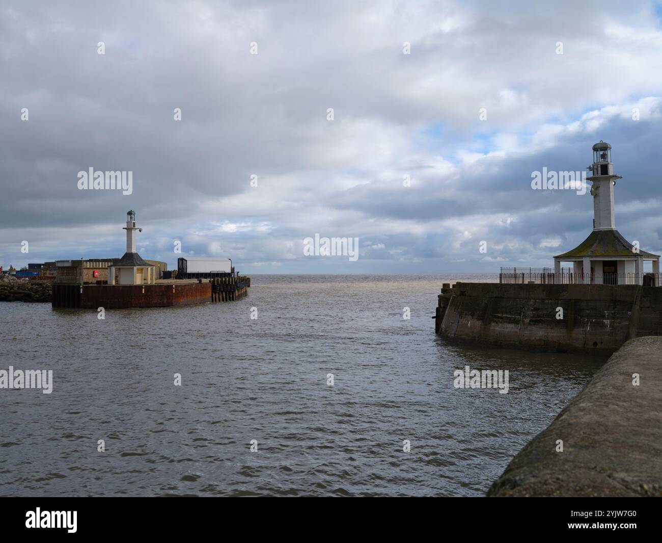 Entrance to Lowestoft harbour East Suffolk Stock Photo - Alamy