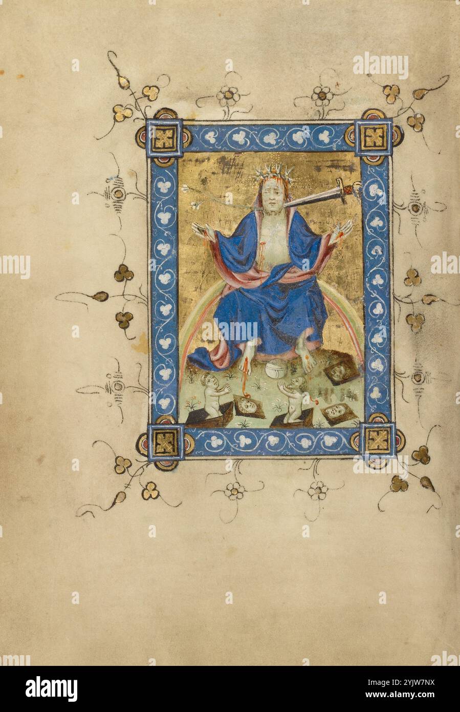The Last Judgment; Book of Hours, about 1405-1410. Christ, seated on a ...
