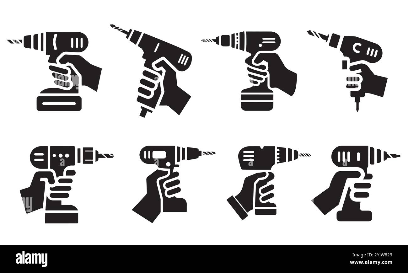 Power drill, safety Stock Vector Images - Alamy