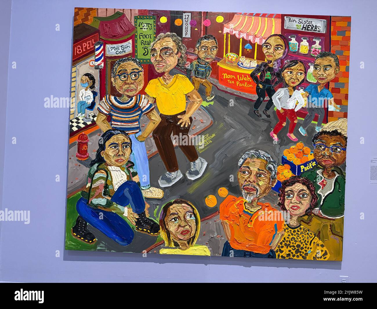 Chinatown Block Watch, 2022, oil on canvas. Susan Chen (born Hong Kong ...