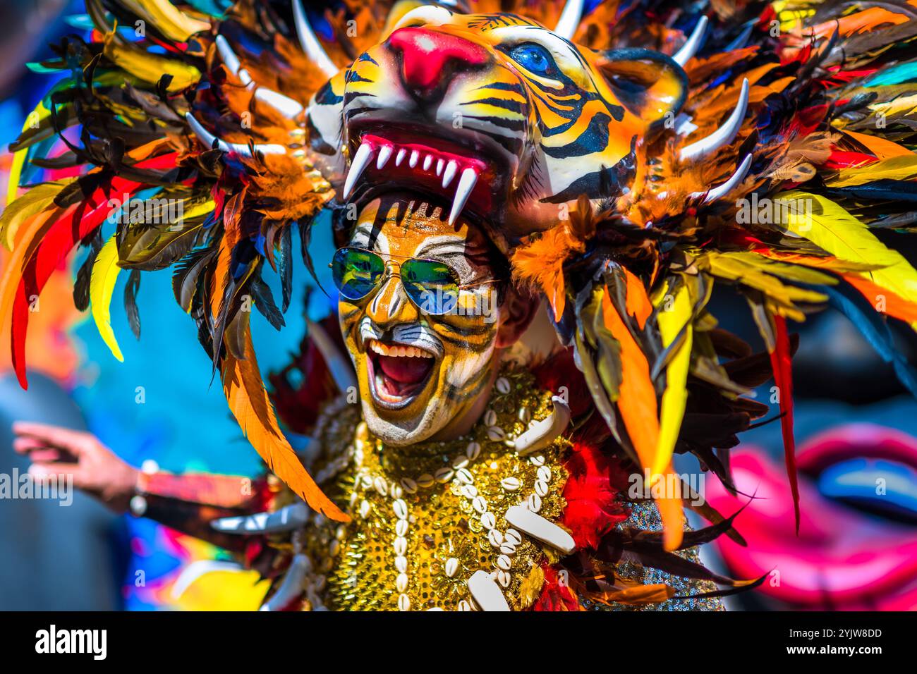 José Forero, known as Tigre colombiano and wearing a tiger mask ...