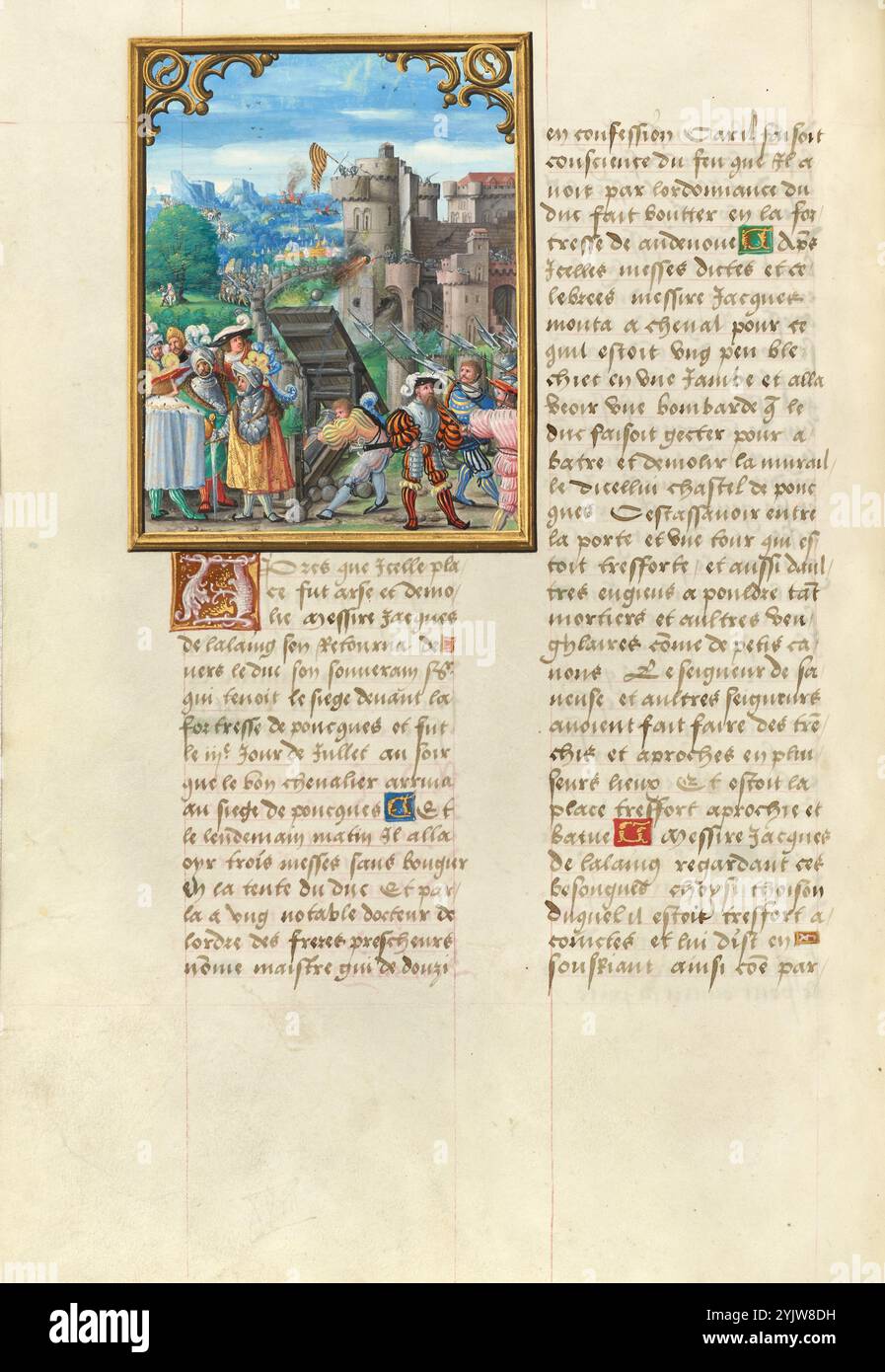 The Death of Jacques de Lalaing at the Siege of Poeke Castle; Livre des ...