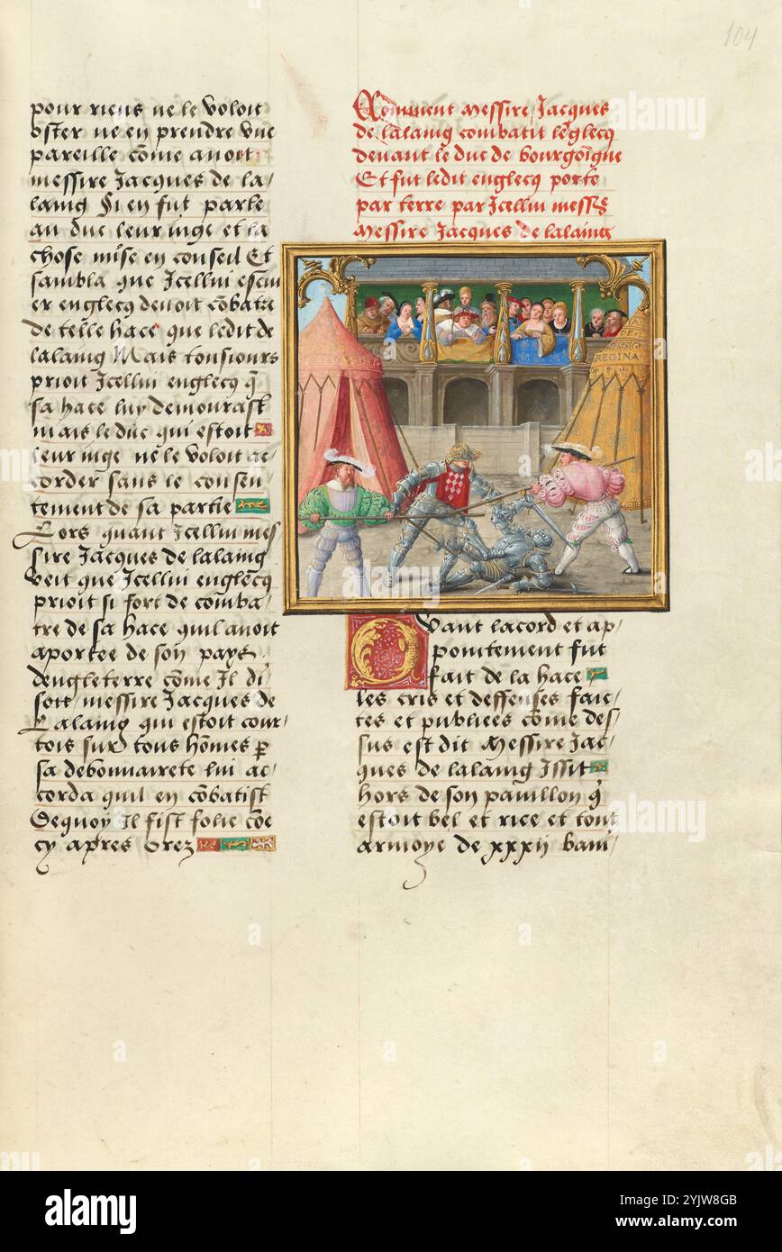 Jacques de Lalaing Defeating an English Esquire before the Duke of Burgundy; Livre des faits de ...