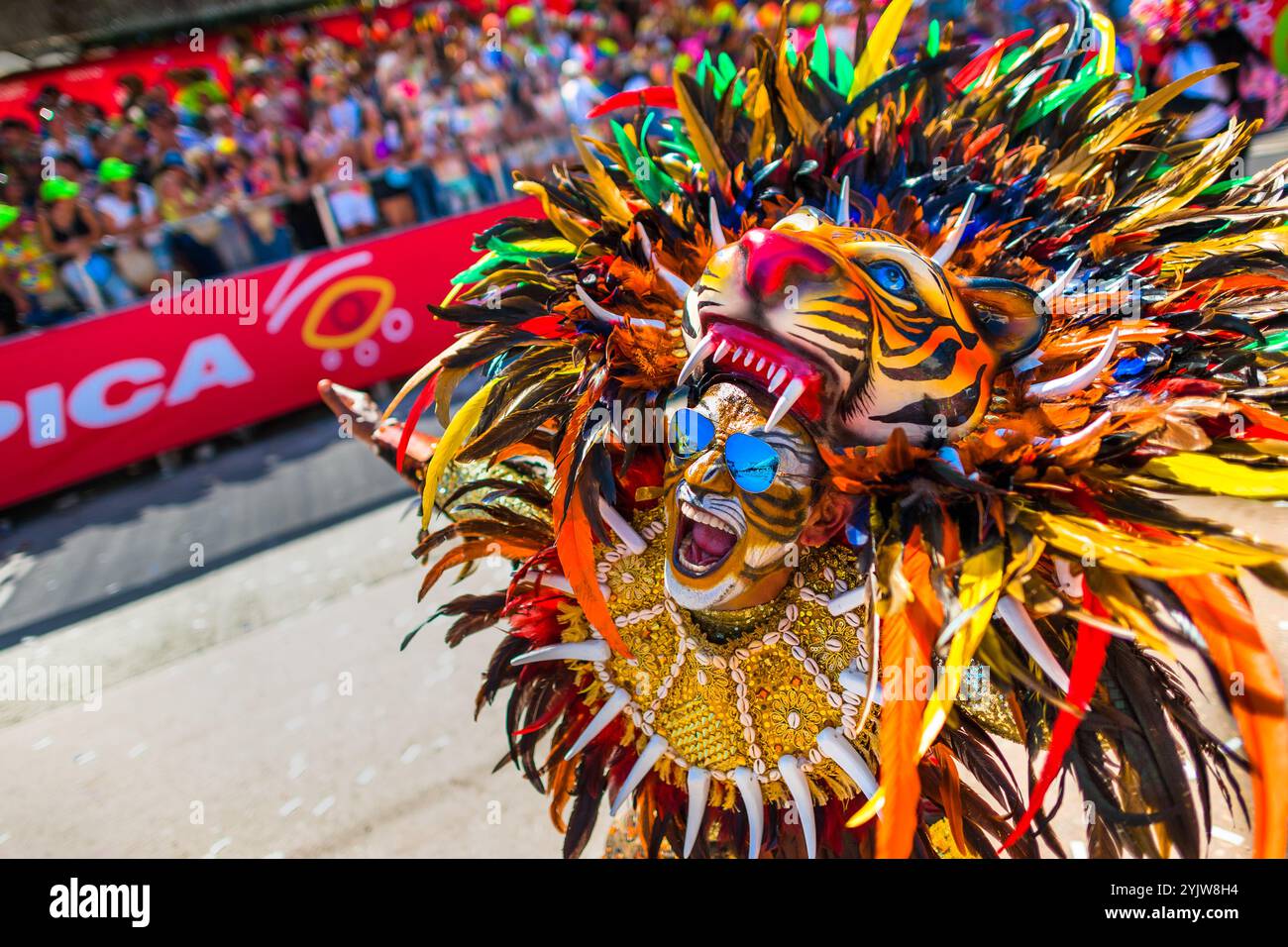 José Forero, known as Tigre colombiano and wearing a tiger mask ...