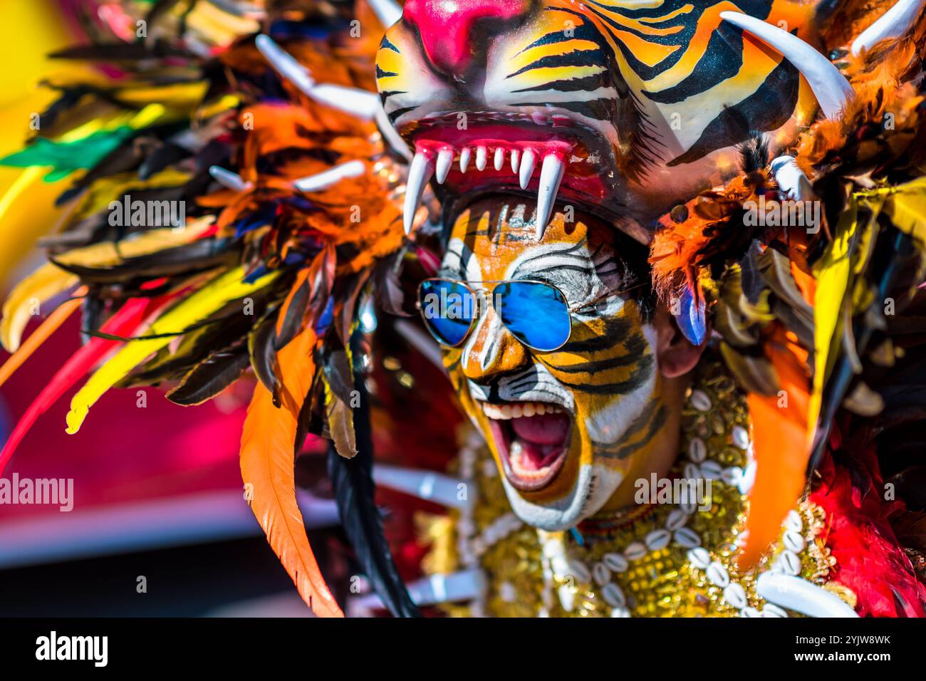 José Forero, known as Tigre colombiano and wearing a tiger mask ...