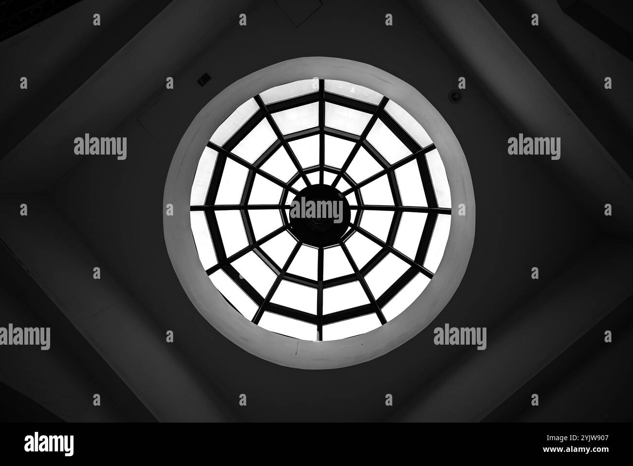 The view from inside the room to the dome with caissons, which ...