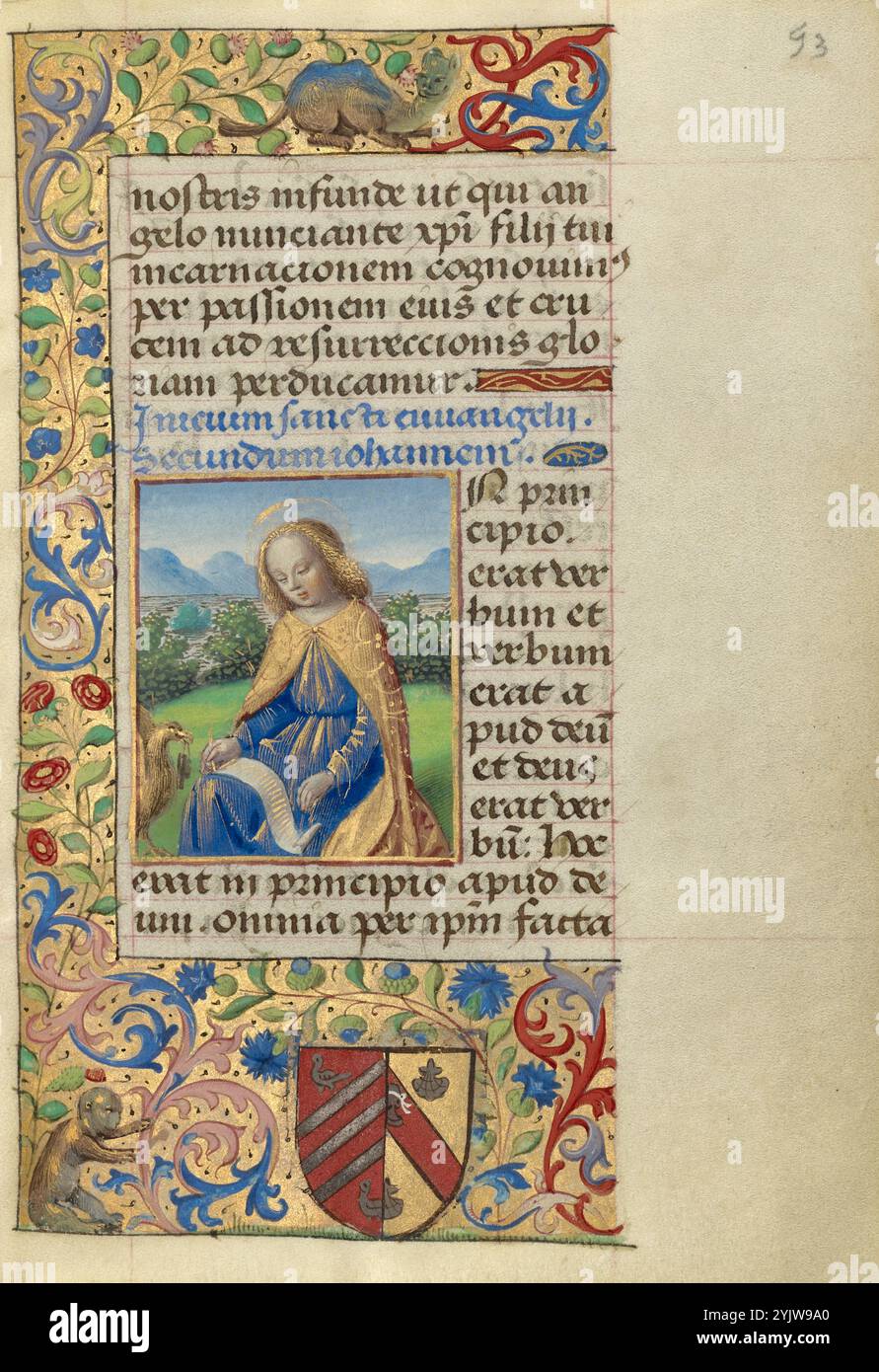 John on Patmos; Poncher Hours, about 1500 Stock Photo - Alamy