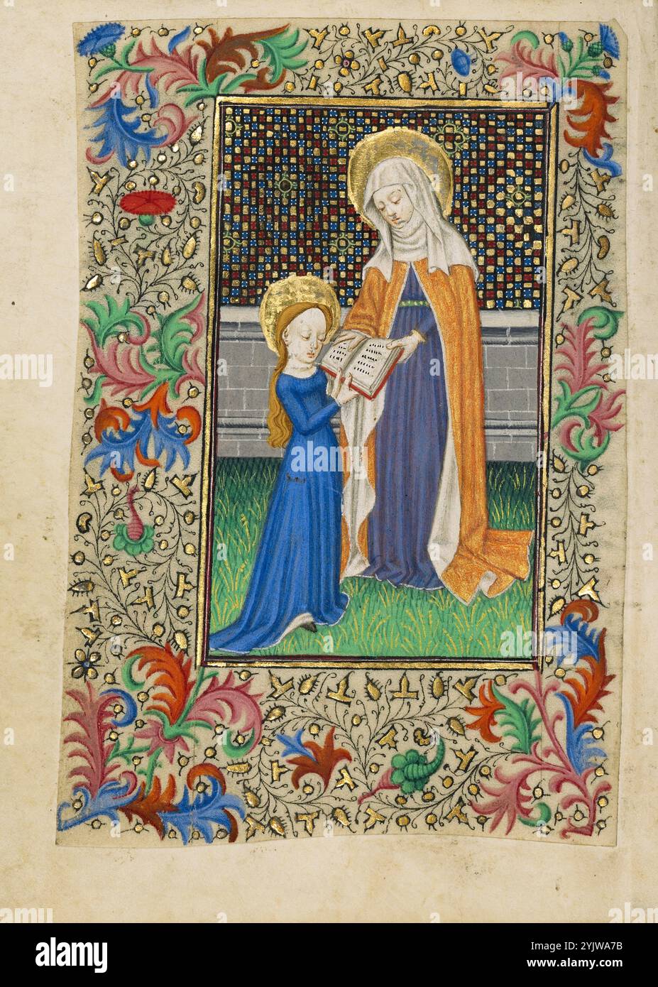 Saint Anne Teaching the Virgin to Read; Book of Hours, about 1430-1440 ...