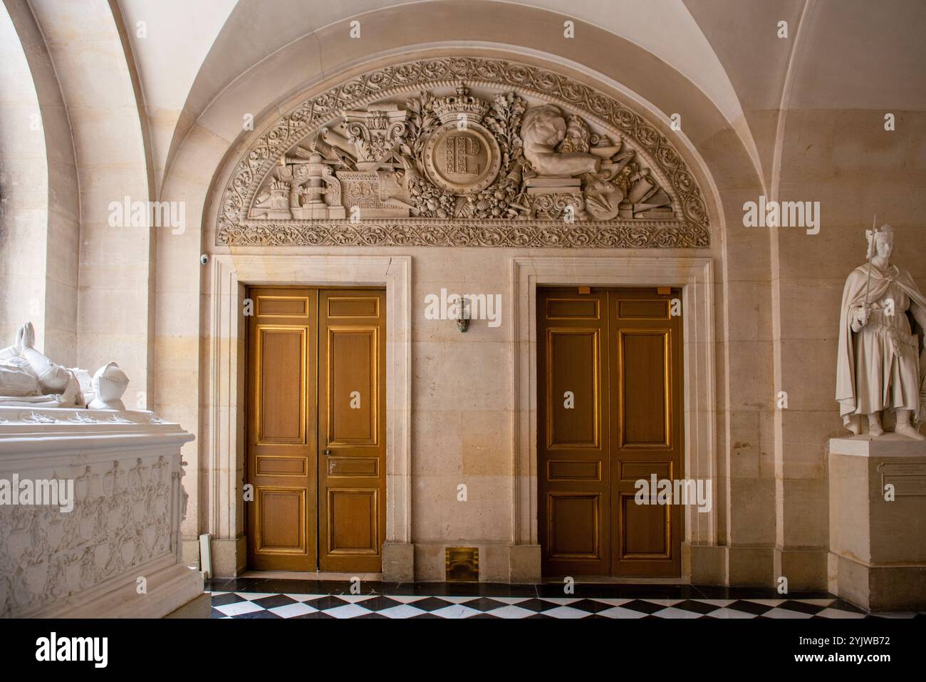 The ground floor walkways inside the Palace of Versailles, France Stock ...