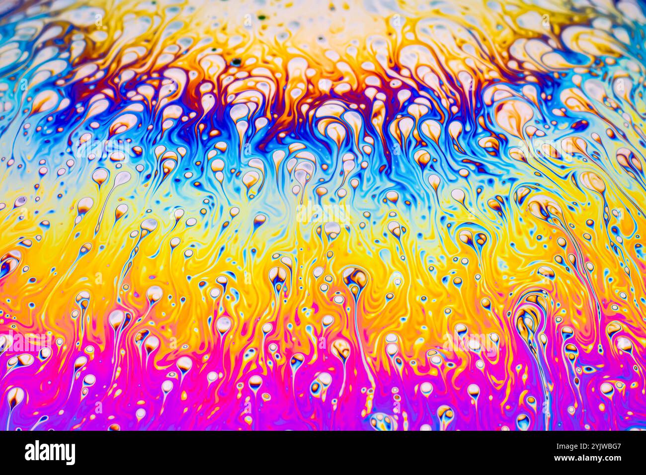 Real closeup photograph of a soap bubble surface movements as a ...