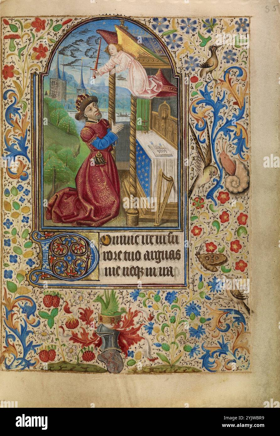 David in Prayer; Book of Hours, about 1466-1470. King David kneels ...