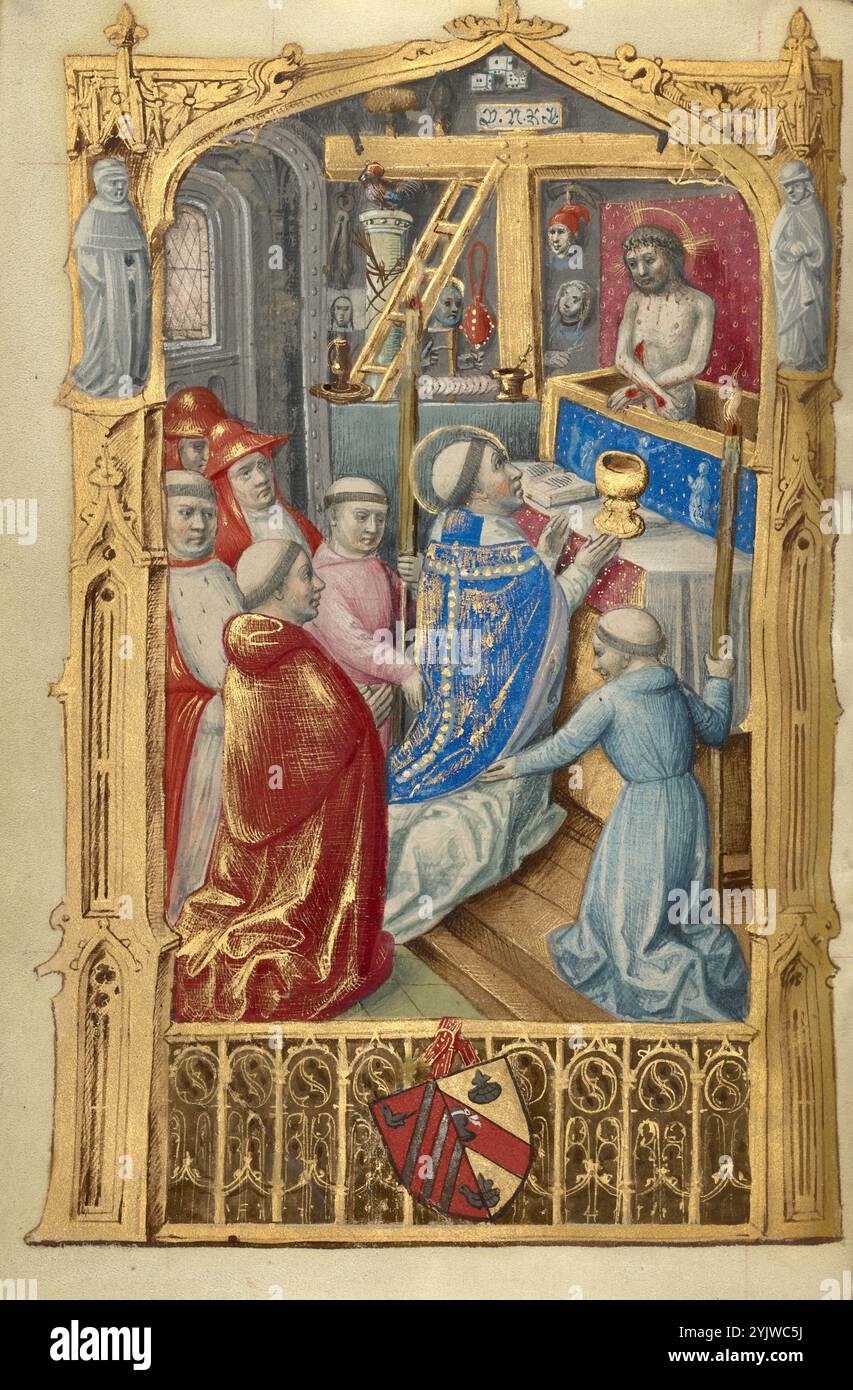 Mass of St Gregory; Poncher Hours, about 1500 Stock Photo - Alamy