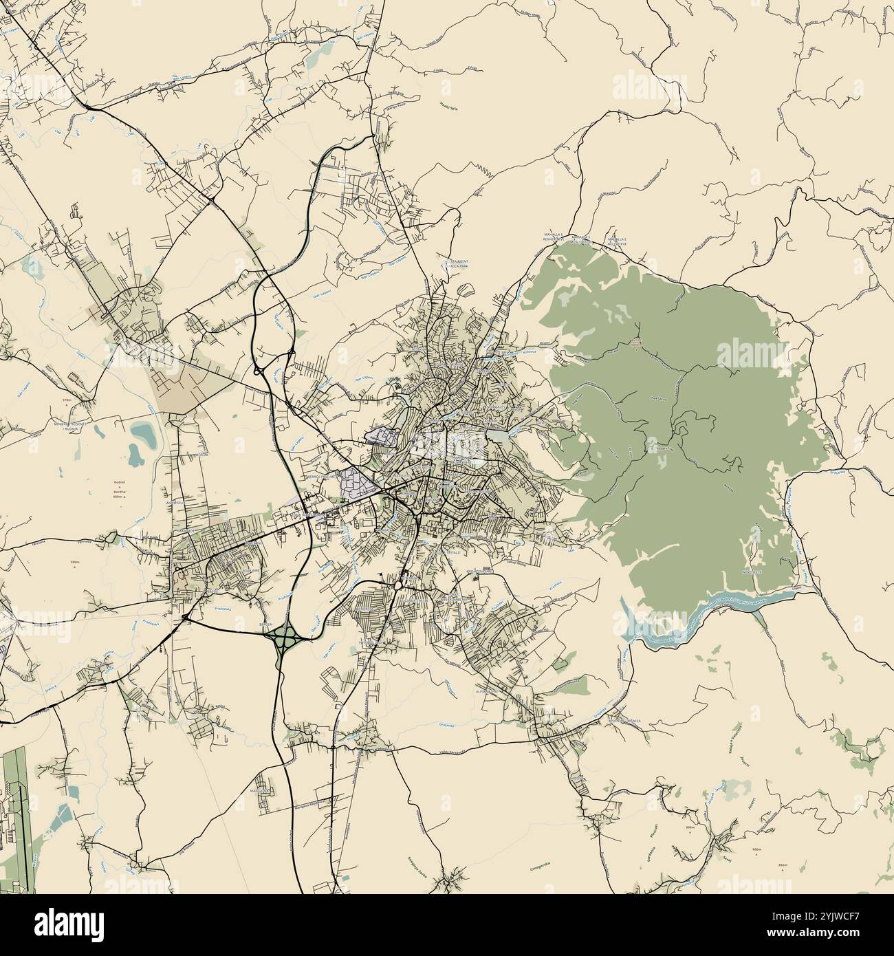 City map of Pristina, Kosovo labeled Stock Vector Image & Art - Alamy