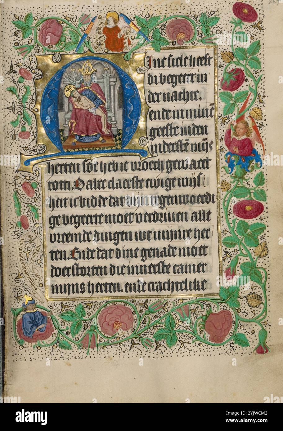 Initial M: The Throne of Grace Trinity; Book of Hours, Use of Utrecht ...
