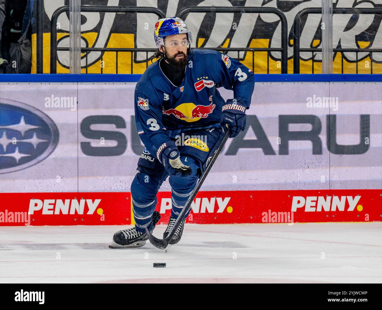 Dominik Bittner (EHC Red Bull Muenchen, #3). GER, EHC Red Bull Muenchen ...