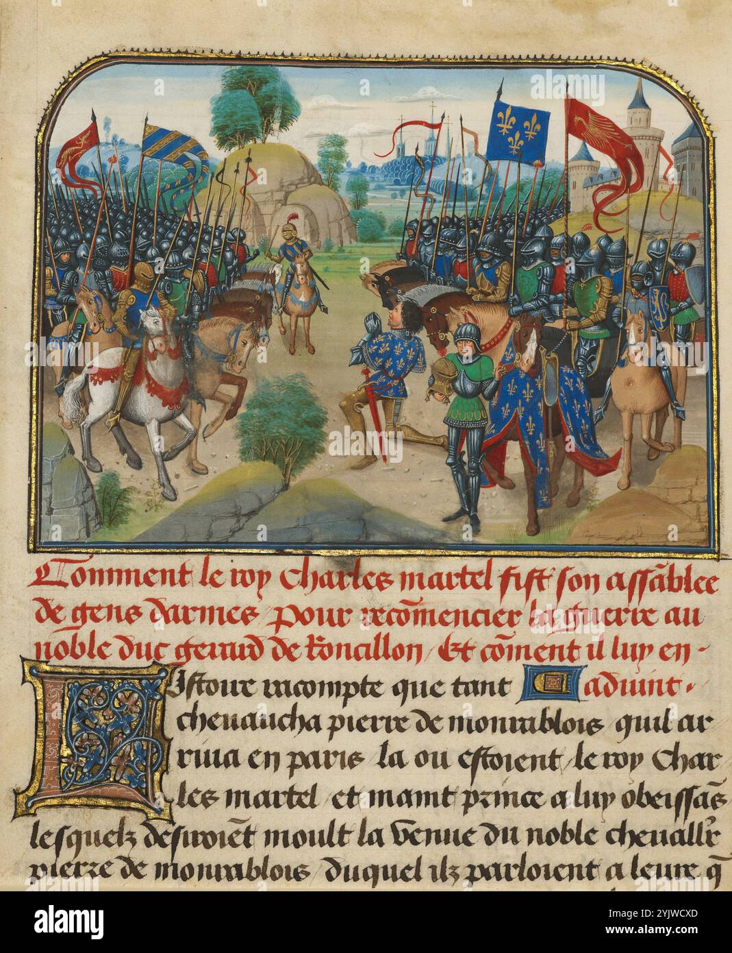 The Armies of France and Burgundy with Martel in Prayer; Histoire de ...