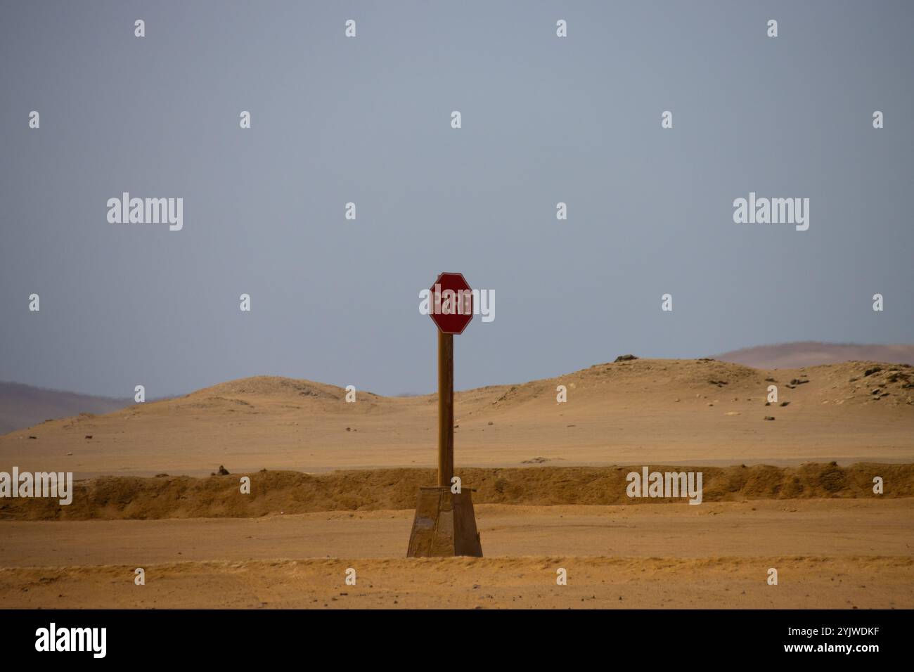 Stop Sign, Paracas Natural Reserve, Peru Stock Photo - Alamy