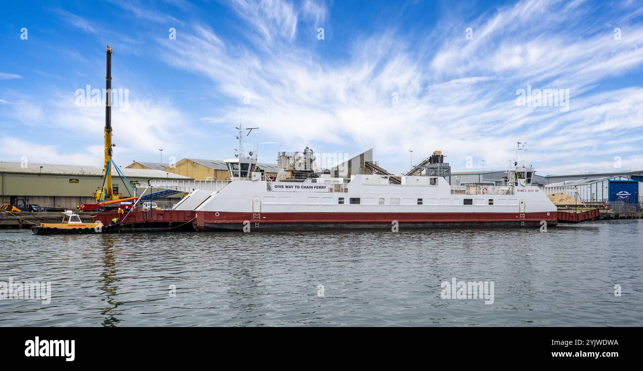Sandbanks chain ferry the Bramble Bush Bay undergoing repair and ...