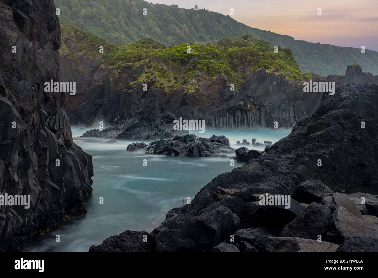 The Simão Dias natural swimming pool is located in Fajã do Ouvidor, one ...