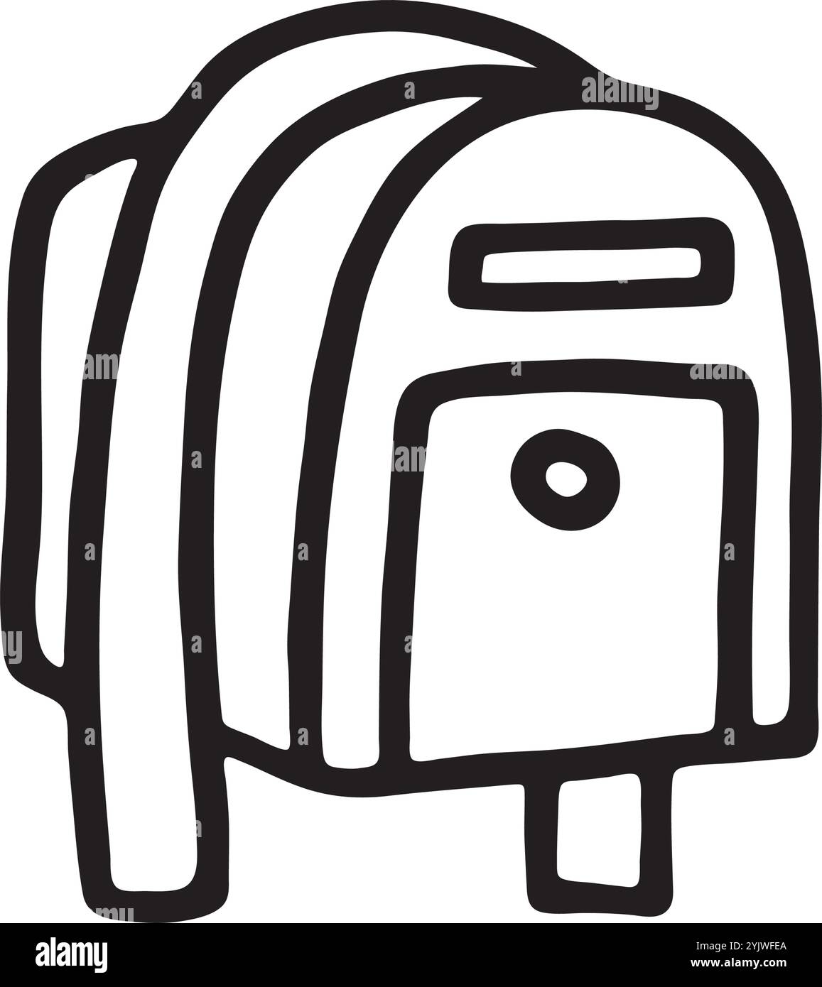 Doodle post box or drop box icon or logo, hand drawn with thin black ...