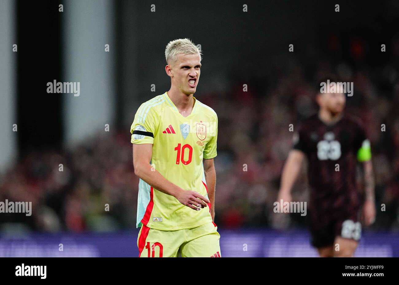 Parken, Copenhagen, Denmark. 15th Nov, 2024. Dani Olmo of Spain ...