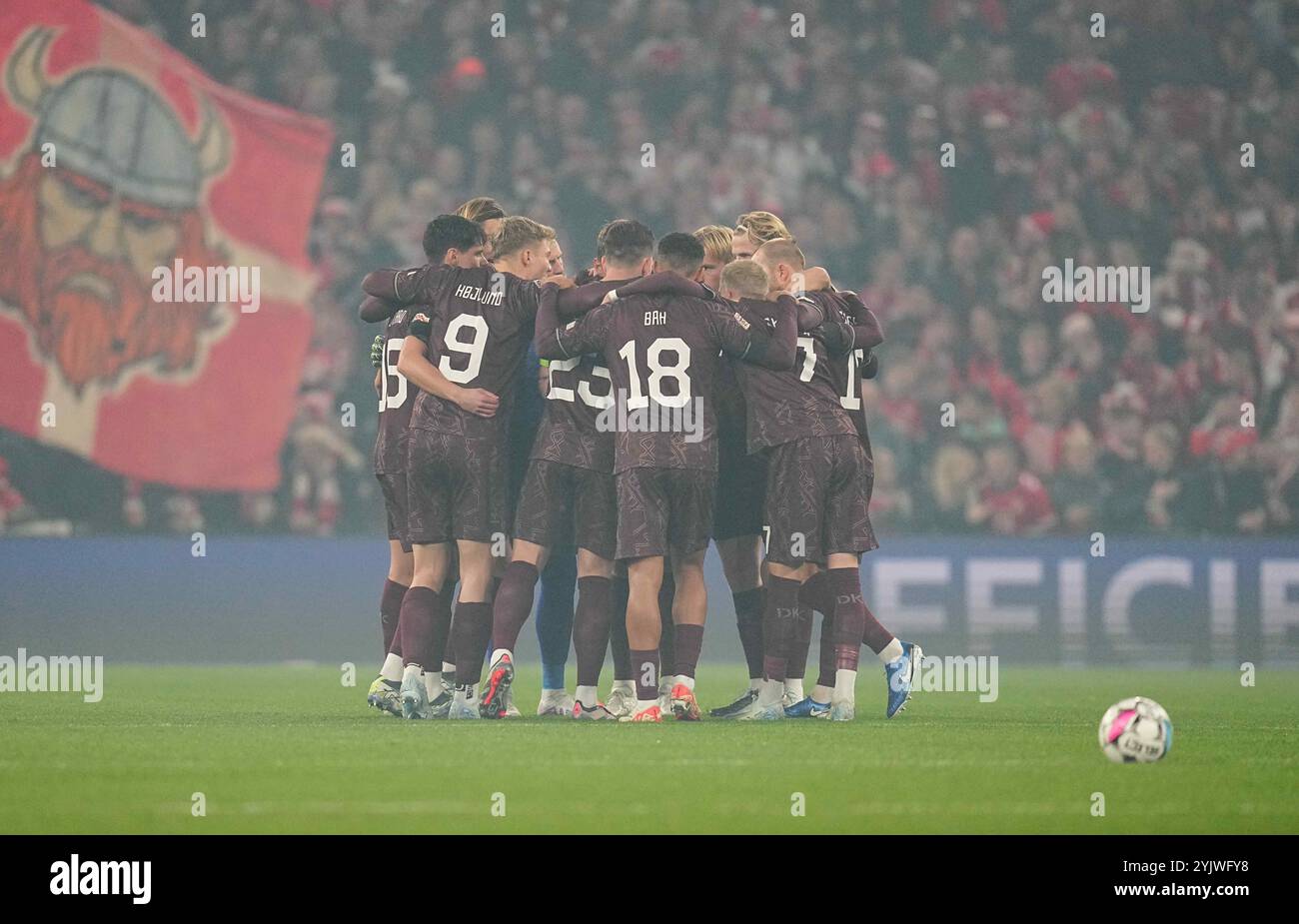 Parken, Copenhagen, Denmark. 15th Nov, 2024. Danish team during a UEFA ...