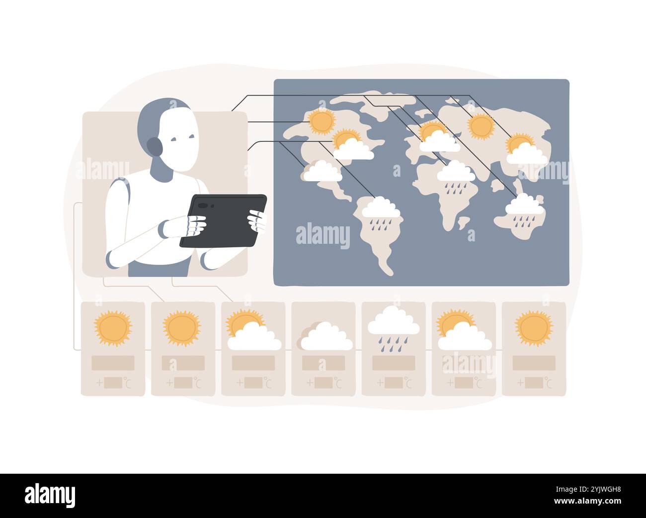 Ai Analyzed Weather Forecasting Abstract Concept Vector Illustration Stock Vector Image And Art