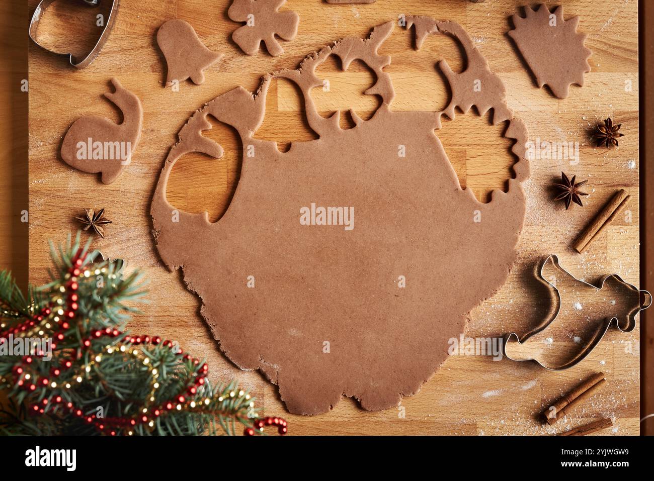 Animal shapes cut out from raw pastry dough - preparation of homemade ...