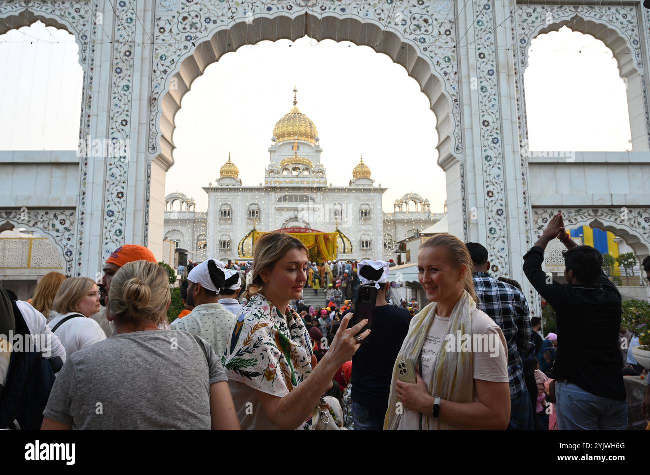 NEW DELHI, INDIA - NOVEMBER 15: Devotees visit Bangla Sahib Gurudwara on the occasion of ...