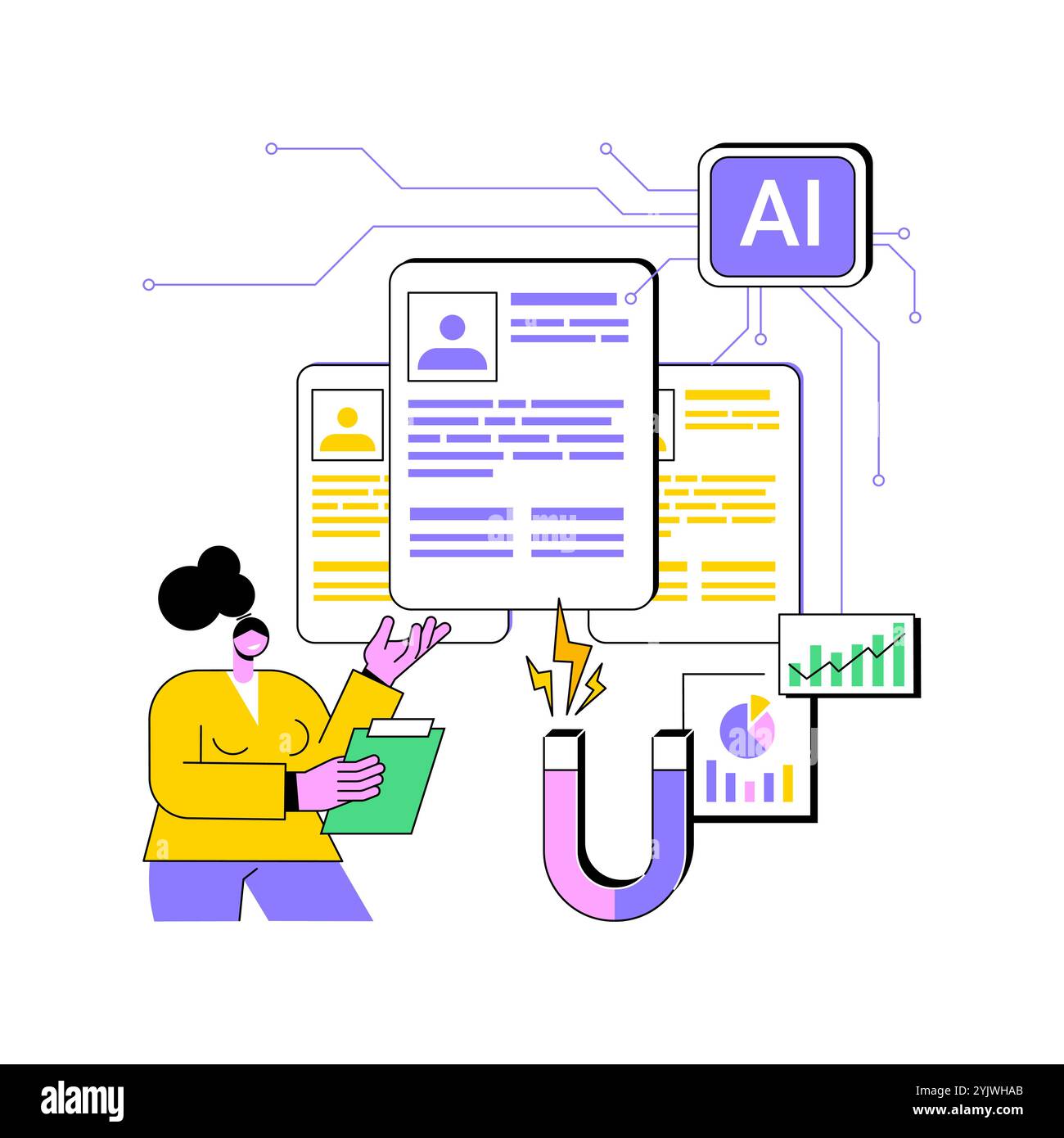 AI-Predictive Employee Retention abstract concept vector illustration ...