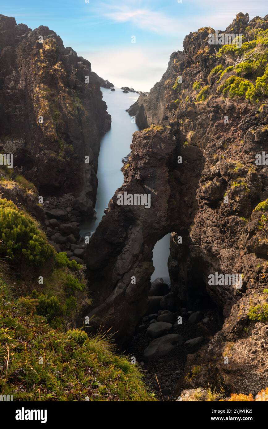 The Simão Dias natural swimming pool is located in Fajã do Ouvidor, one ...