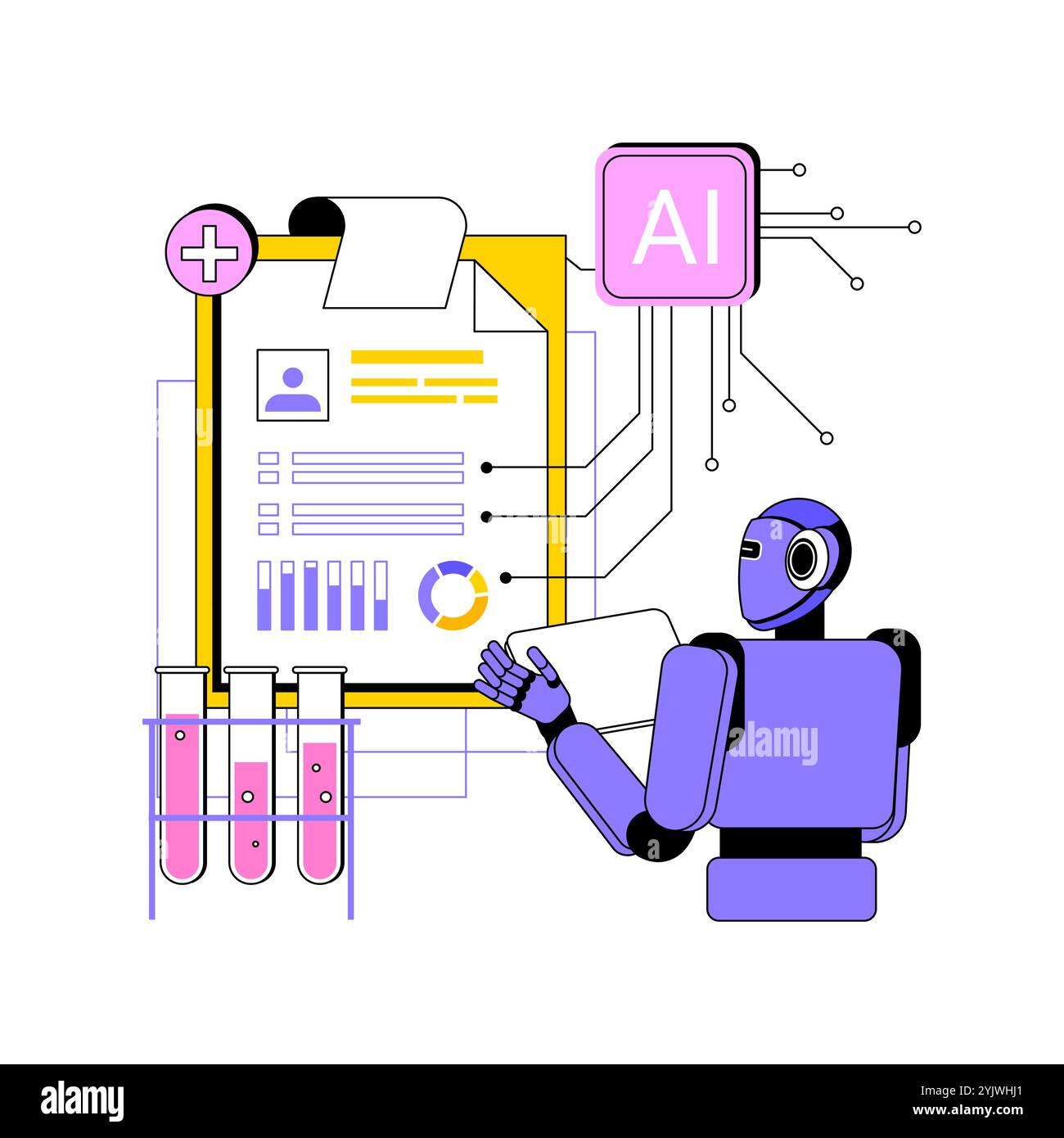 AI-Enhanced Health and Wellness Programs abstract concept vector ...