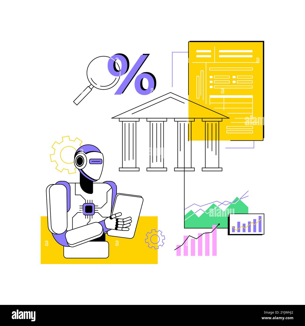 AI-Driven Credit Risk Assessment abstract concept vector illustration ...