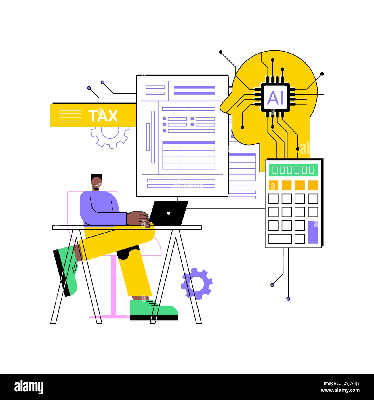 AI-Streamlined Tax Preparation abstract concept vector illustration ...