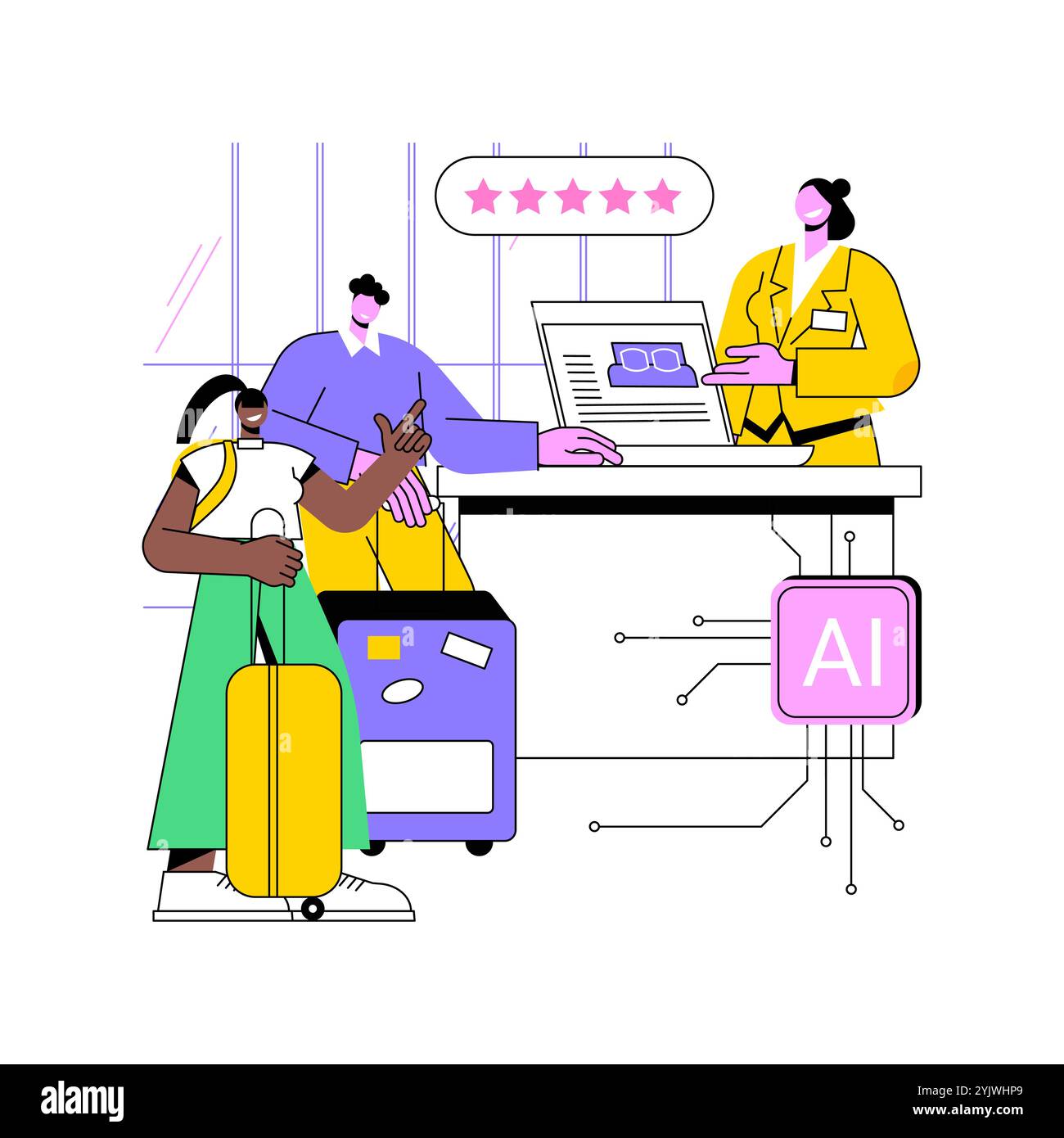 AI-Personalized Guest Experience abstract concept vector illustration ...