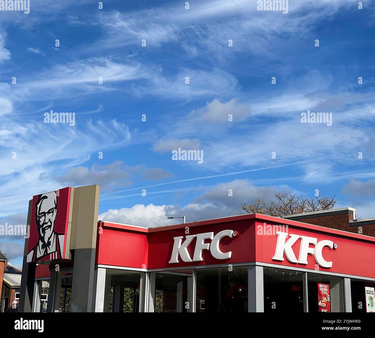 Manchester, UK, Oct 4 2024. KFC and Mcdonald's in Stockport Stock Photo ...