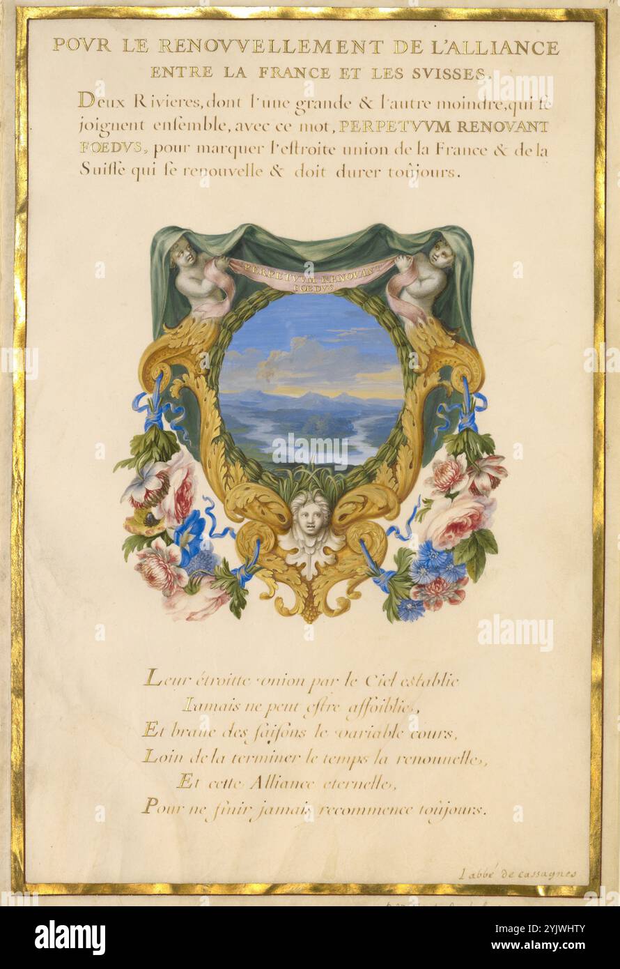 Escutcheon with a Landscape; Nine Emblems for Louis XIV; Emblem for ...
