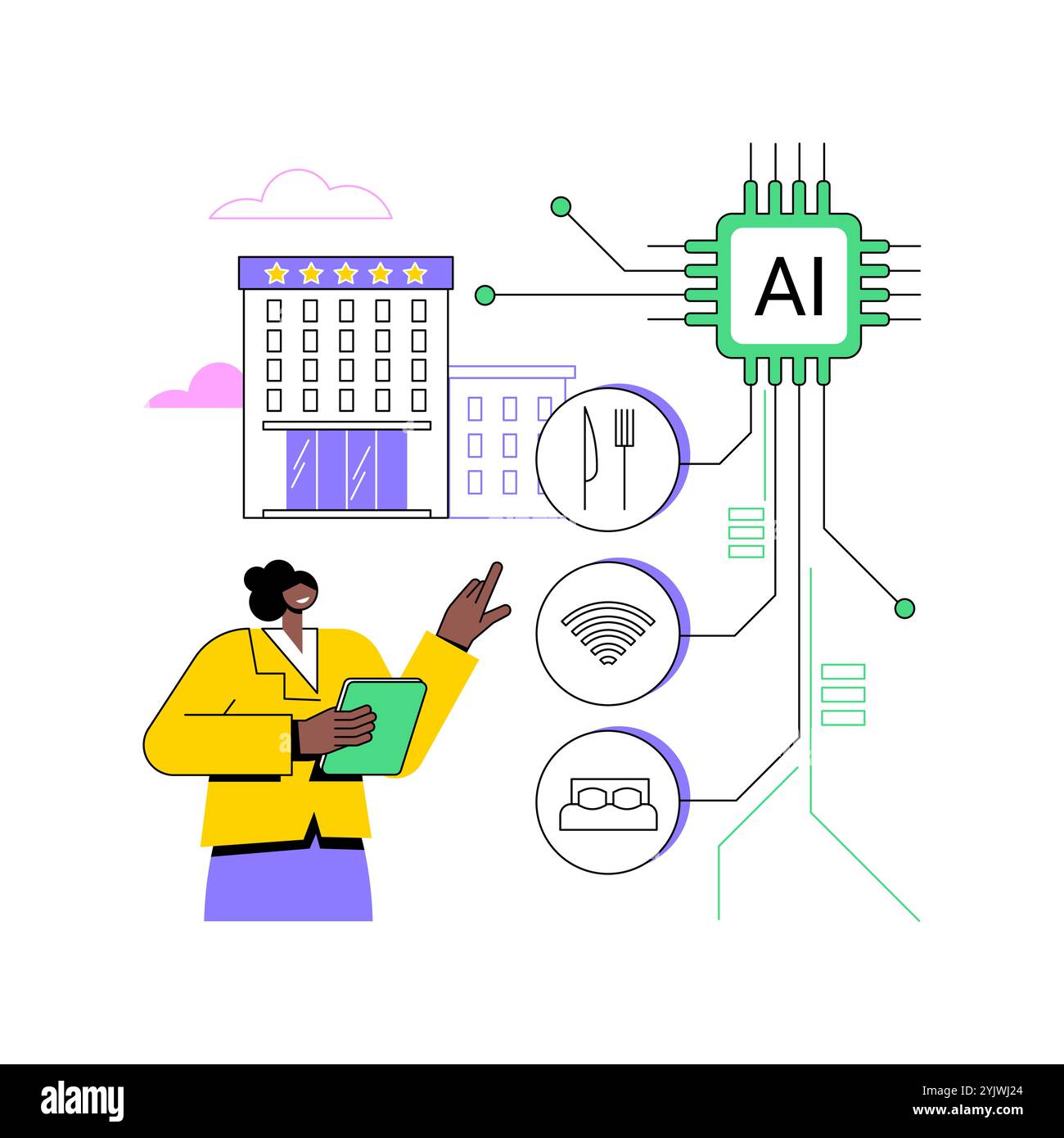 AI-Backed Facility Maintenance abstract concept vector illustration ...