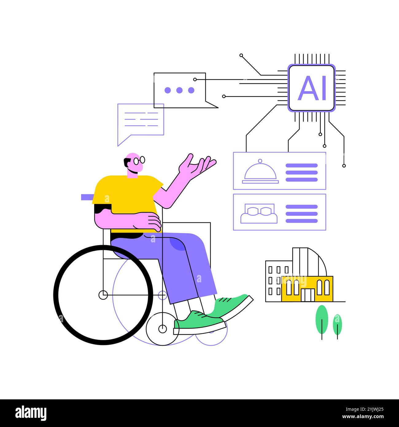 AI-Enhanced Accessibility Services abstract concept vector illustration ...