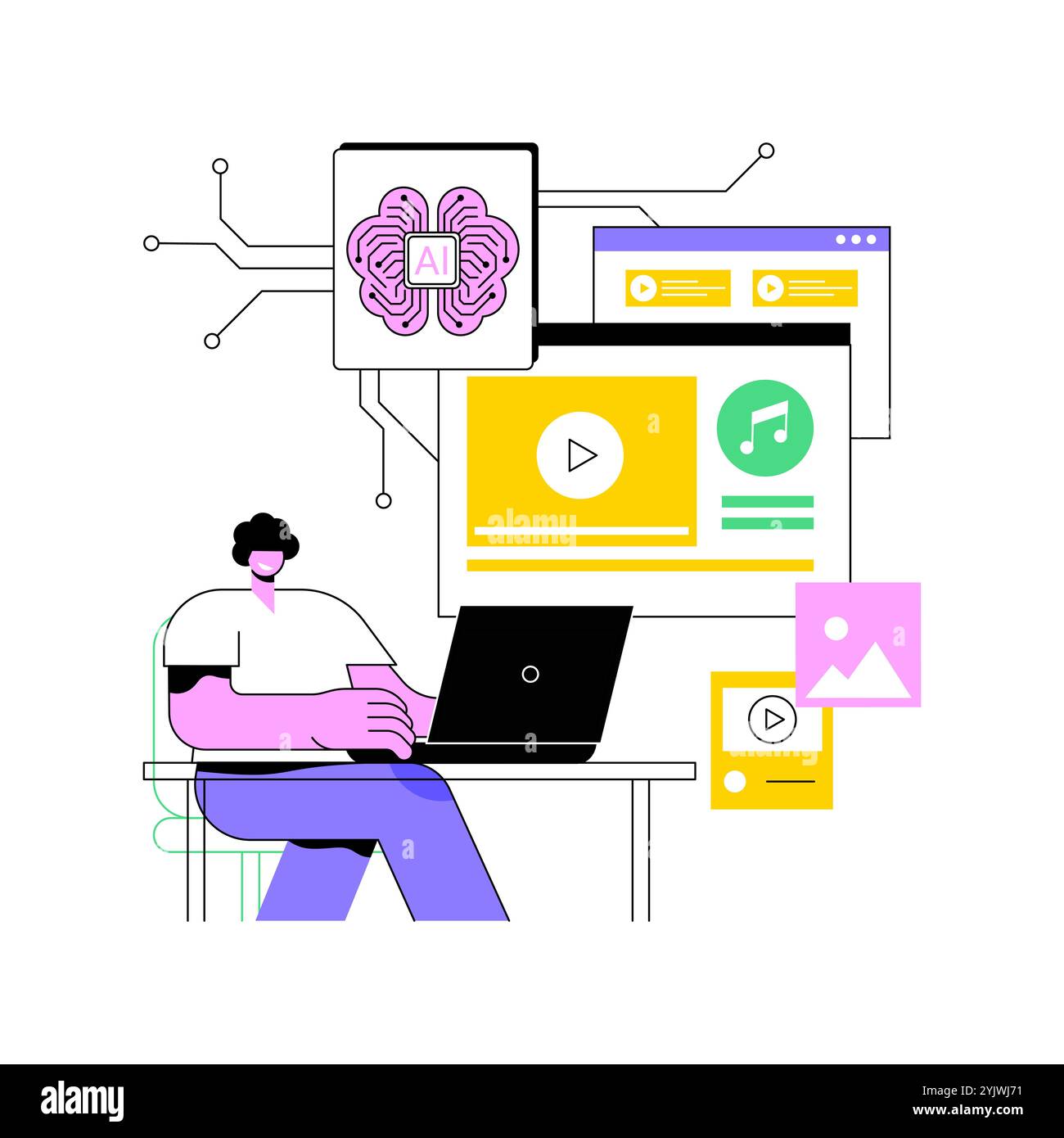 AI-Powered Content Creation abstract concept vector illustration Stock Vector Image & Art - Alamy