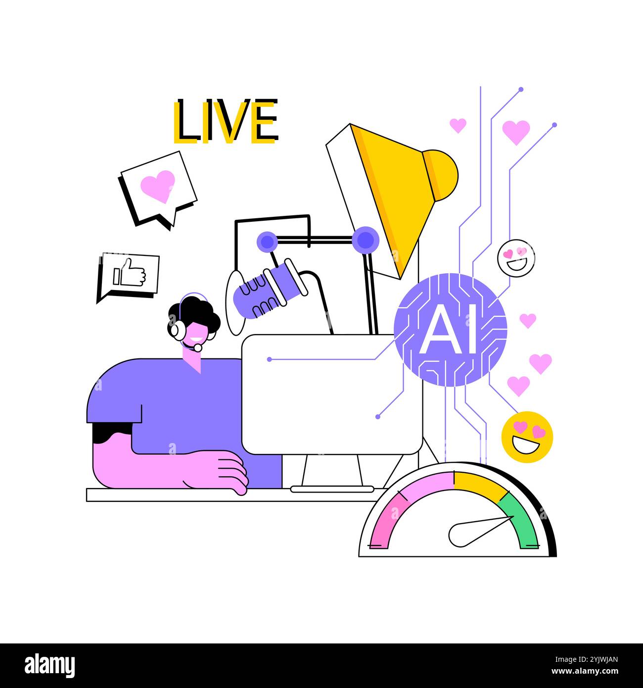 AI-Analyzed Viewer Engagement abstract concept vector illustration ...