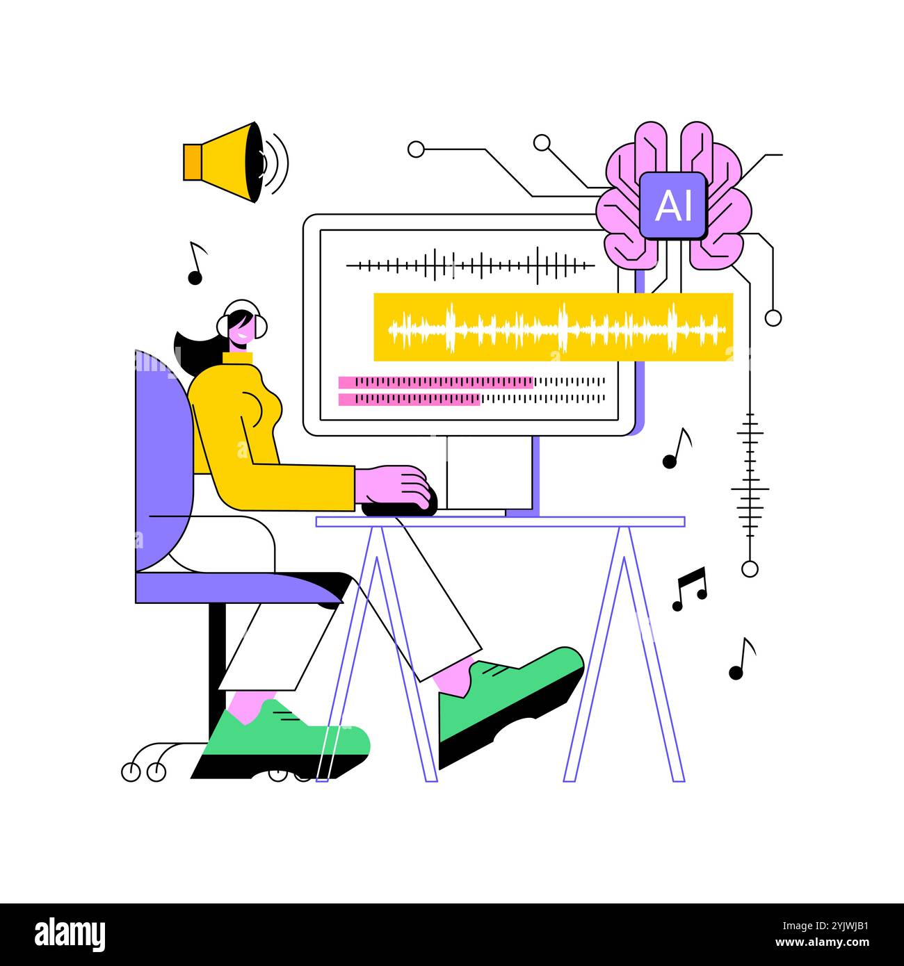 Ai generated music Stock Vector Images - Alamy